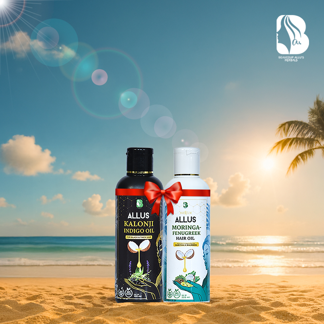 Allu’s Kalonji Indigo Oil 100ml + Allu’s Moringa Fenugreek Oil 100ml ...